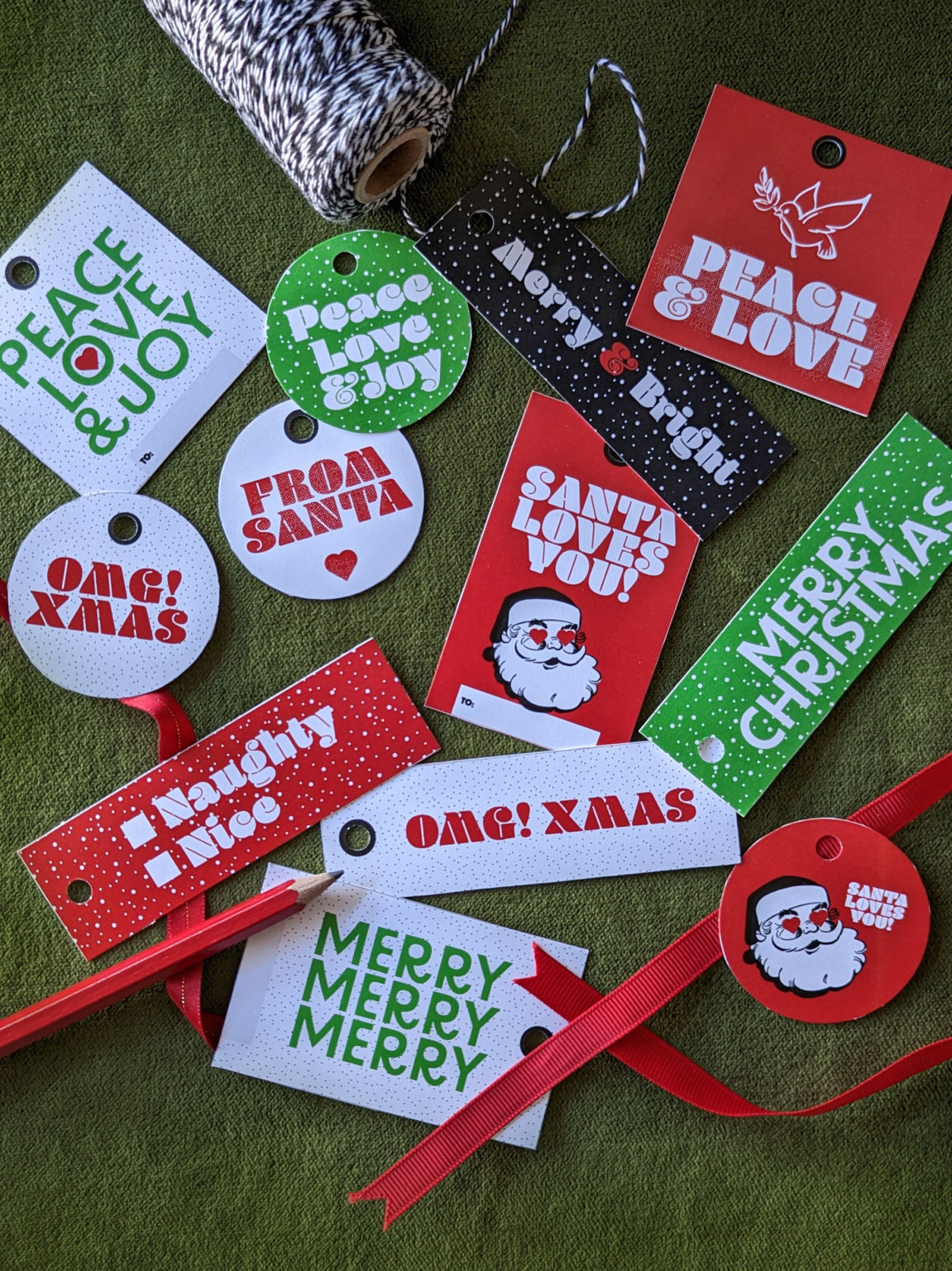 Free Red and Green Printable Christmas Gift Tags • visual heart ...